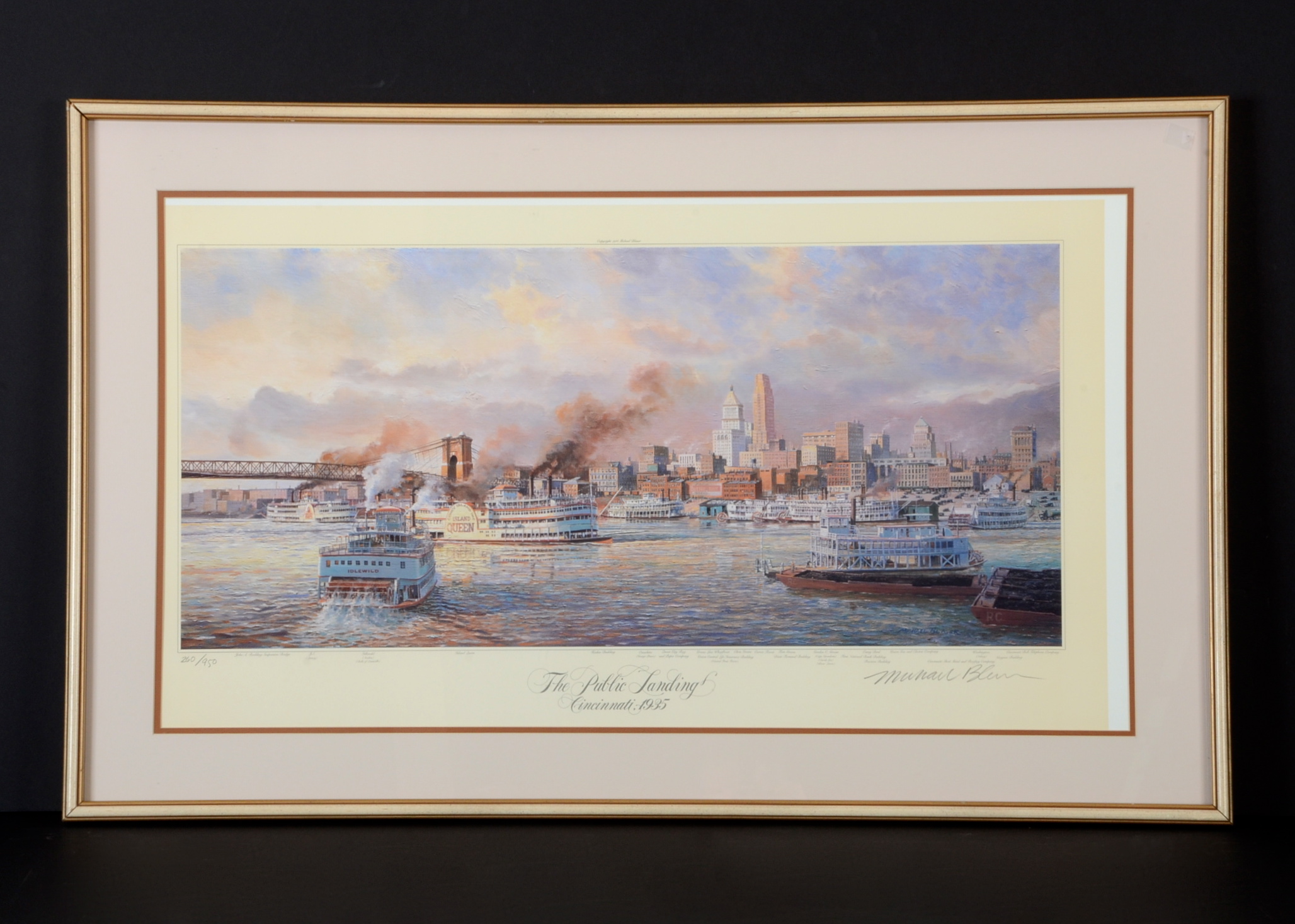 Michael Blaser Signed Lithography Print 1935 Cincinnati Landing | EBTH