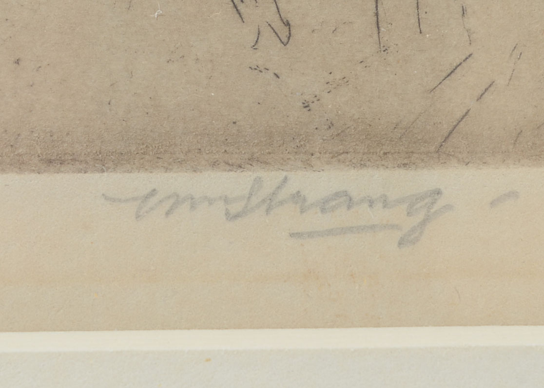 Signed 1882 Etching by William Strang "The Traveller" | EBTH