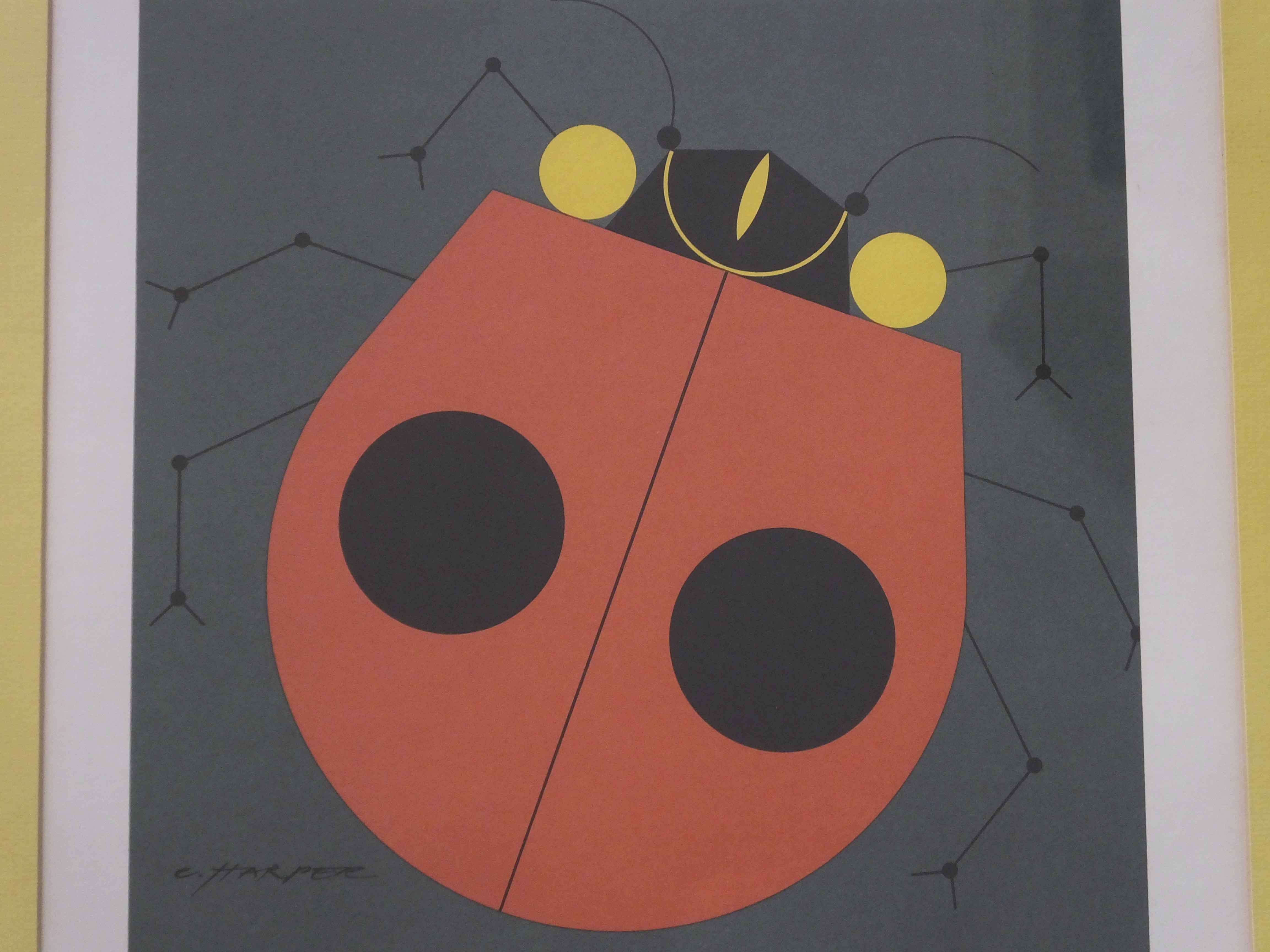 Signed Charley Harper Ladybug Lithograph | EBTH