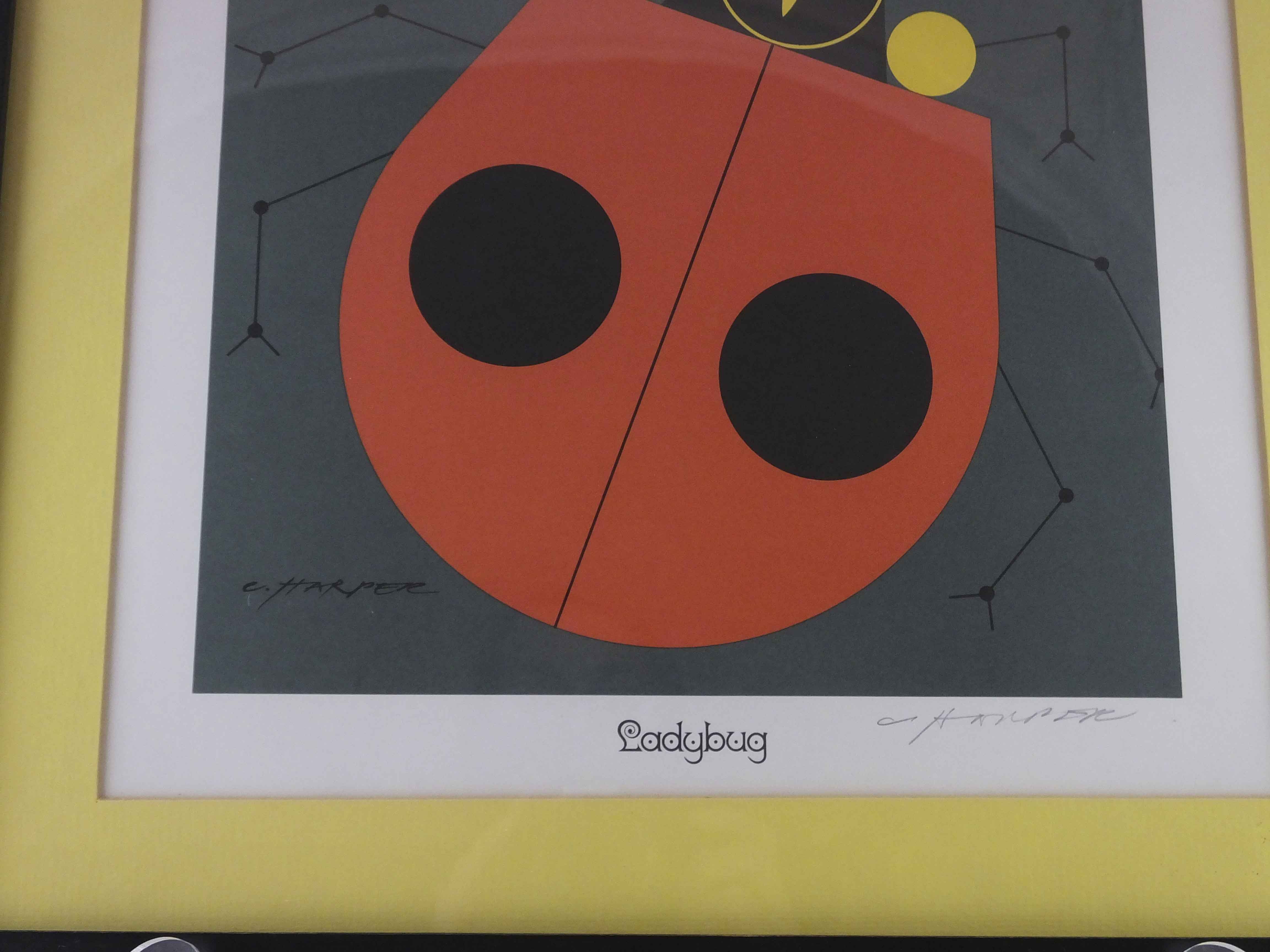 Signed Charley Harper Ladybug Lithograph | EBTH