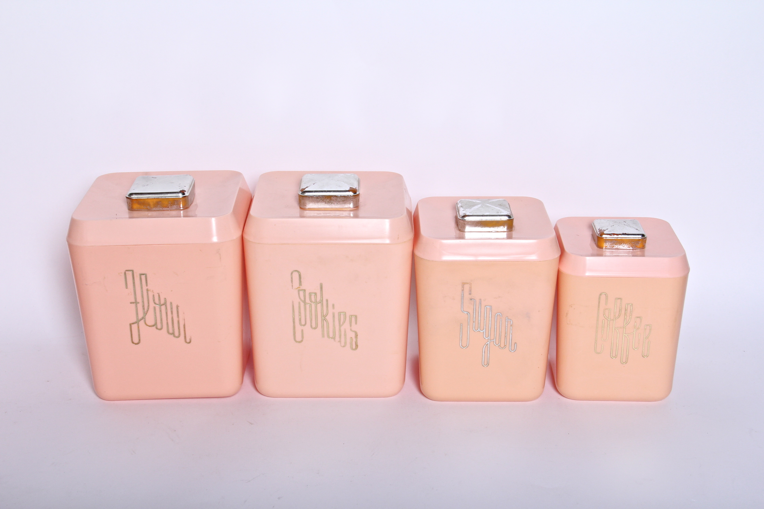 Pink and Gold Kitchen Canister Set | EBTH
