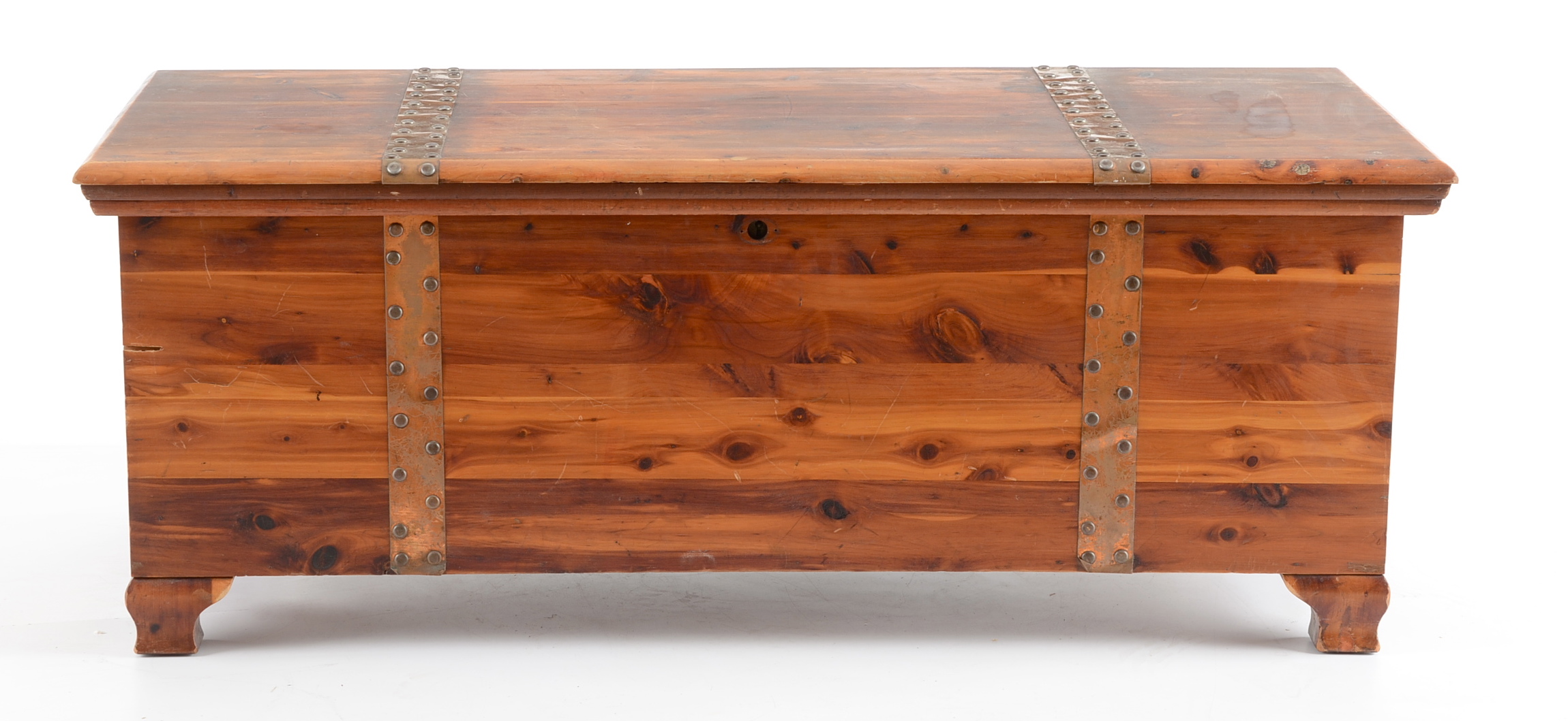 Vintage Cedar Chest with Metal Bands | EBTH