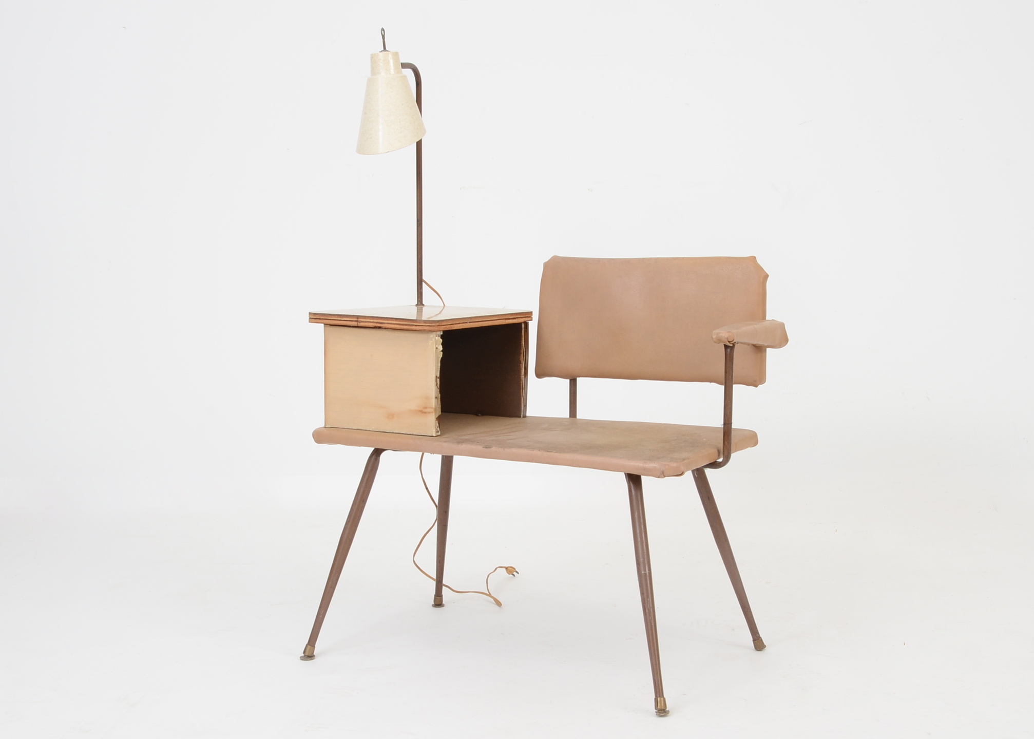 Mid Century Modern Telephone Table and Gossip Bench | EBTH