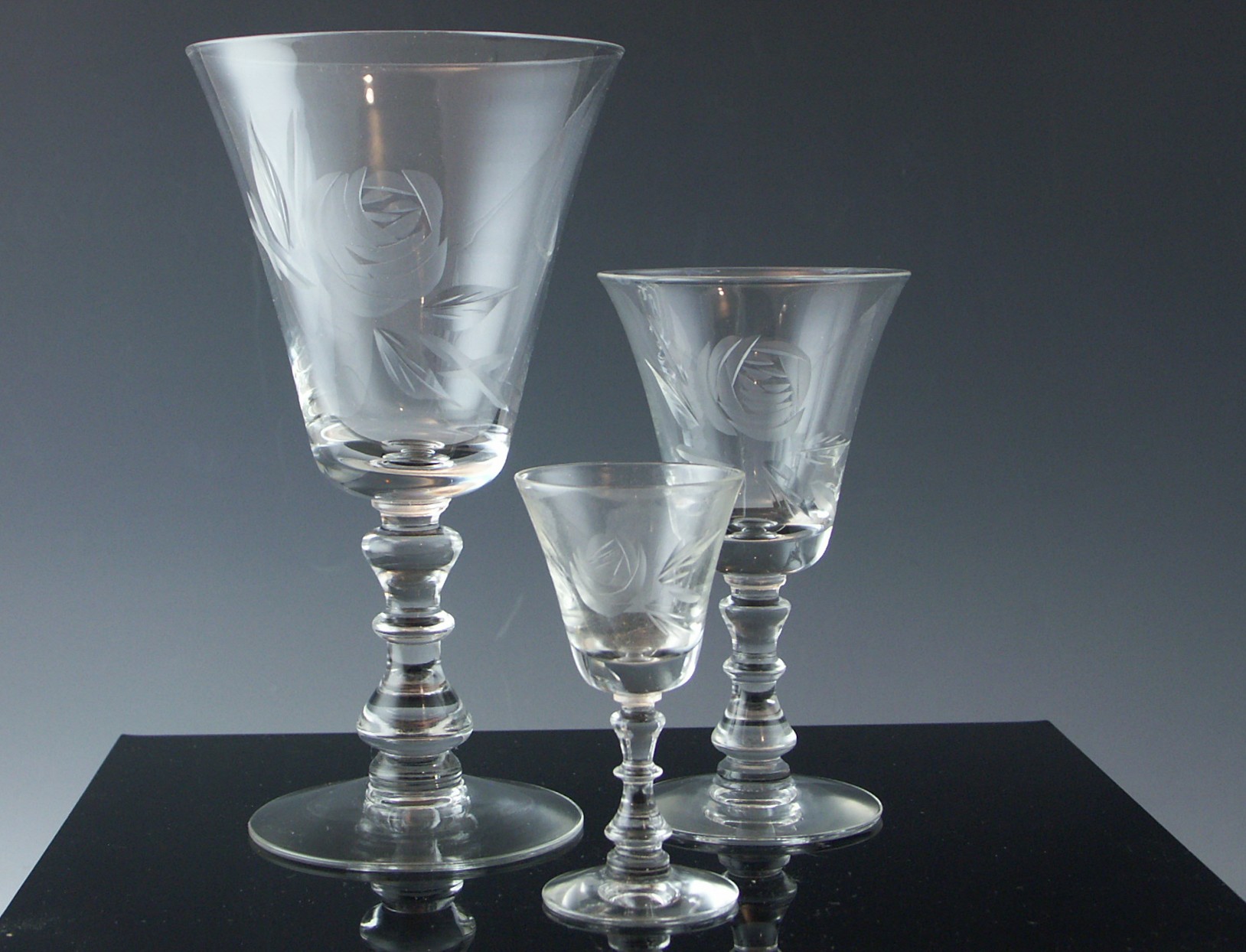 Large Lot of Vintage Fostoria Cut Roses Stemware | EBTH