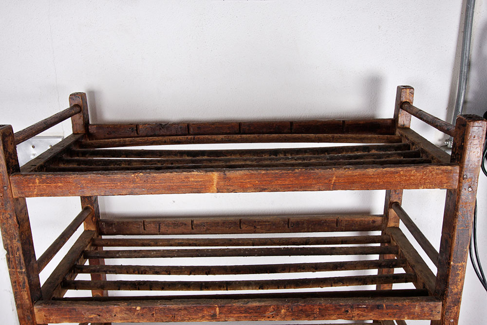 Antique Rustic Wooden Rolling Baker's Rack | EBTH