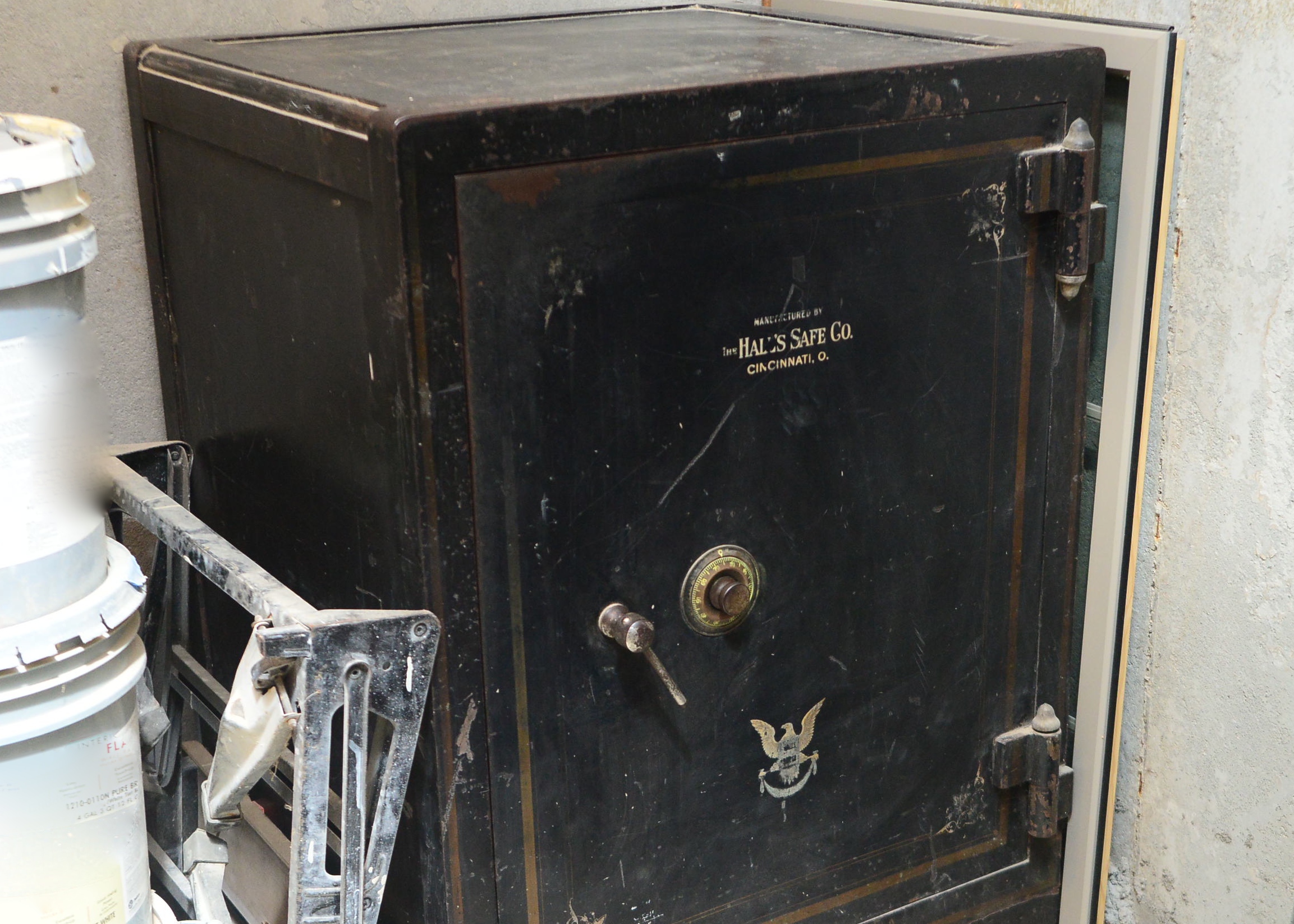 Antique Large Hall's Safe Co. Floor Safe Working Lock Combination | EBTH