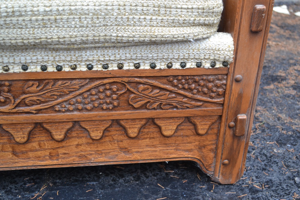 Vintage Romweber "Viking Oak" Sofa With Grapevine Design | EBTH