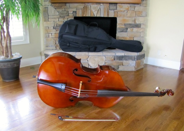 Custom Handmade Stand Up Bass with Bow and Padded Case & Buggy | EBTH