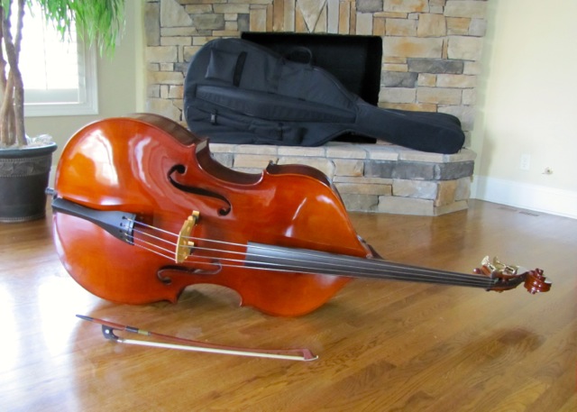 Custom Handmade Stand Up Bass with Bow and Padded Case & Buggy | EBTH