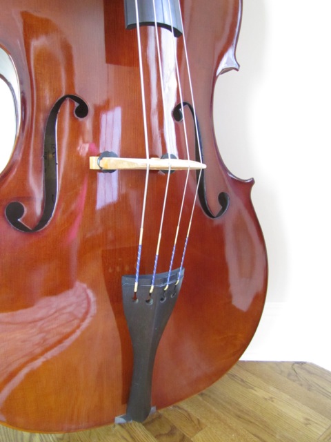 Custom Handmade Stand Up Bass with Bow and Padded Case & Buggy | EBTH