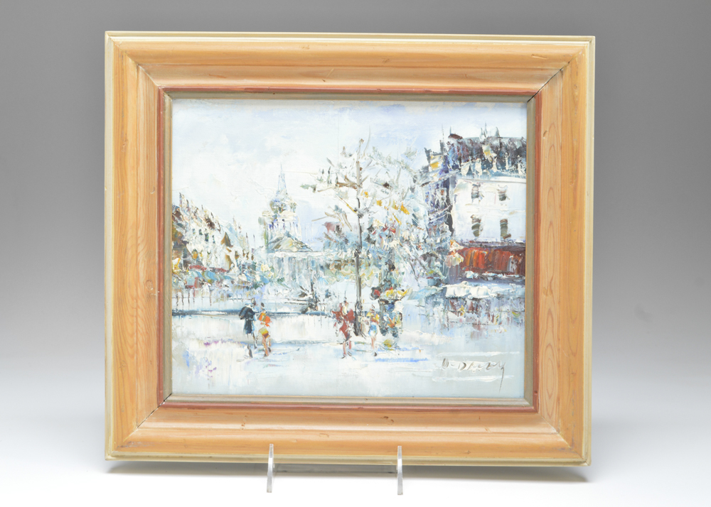 Original R. Davey Oil on Panel Cityscape Painting of Paris | EBTH