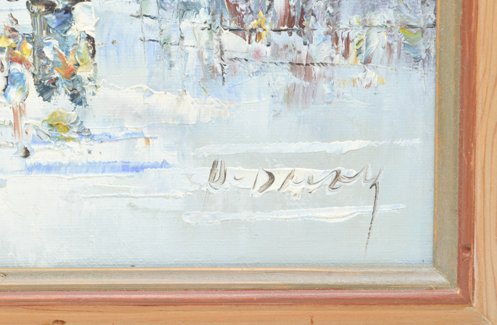 Original R. Davey Oil on Panel Cityscape Painting of Paris | EBTH