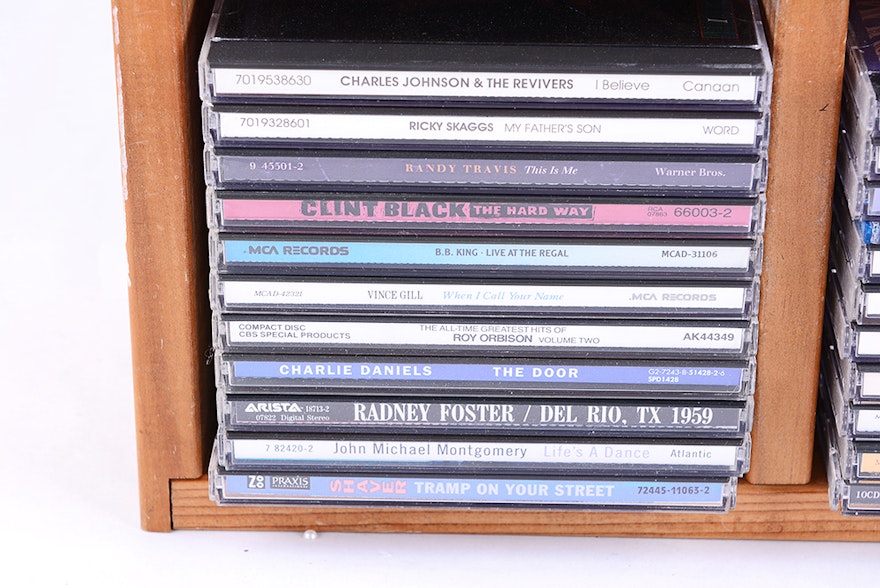 Country Music Cd Collection With Displaystorage Case Ebth