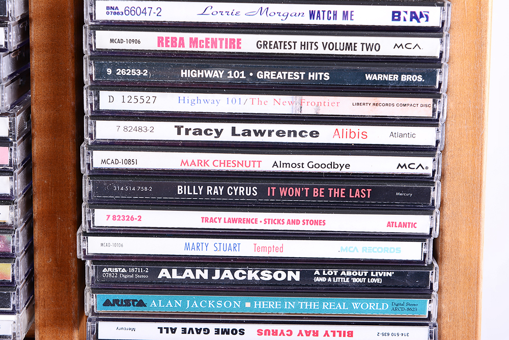 Country Music CD Collection with Display/Storage Case | EBTH