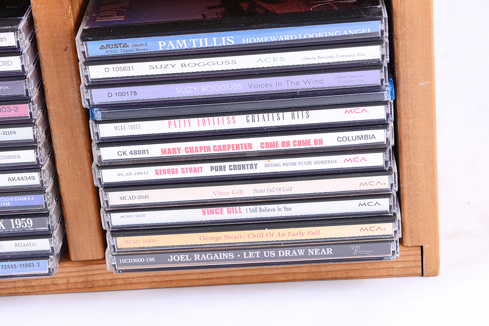 Country Music CD Collection with Display/Storage Case | EBTH
