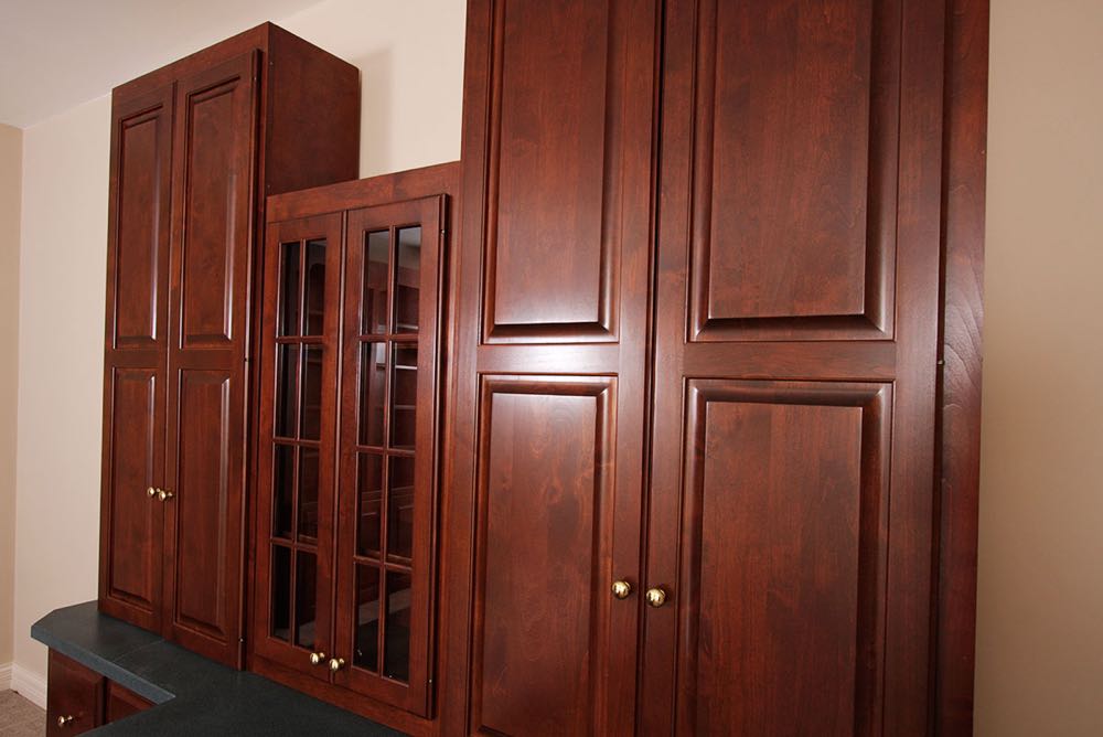 Large Cherry Office Desk and Cabinets | EBTH