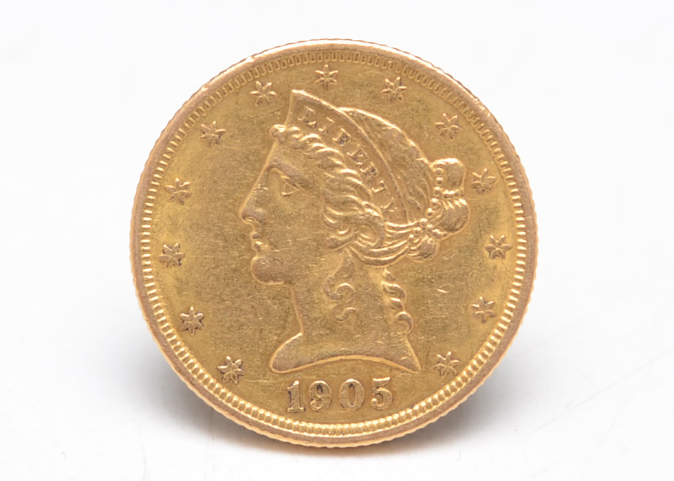 A Rare 1905 Liberty Head $5 Gold Coin | EBTH