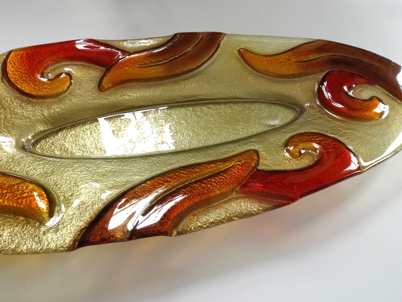 Large Oval Italian Glass Platter | EBTH