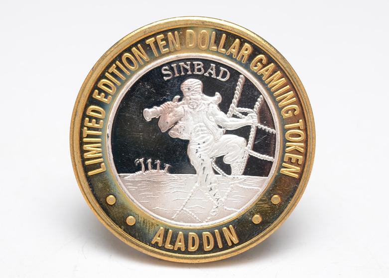 A Limited Edition Ten Dollar Gaming Token from the Aladdin Casino | EBTH