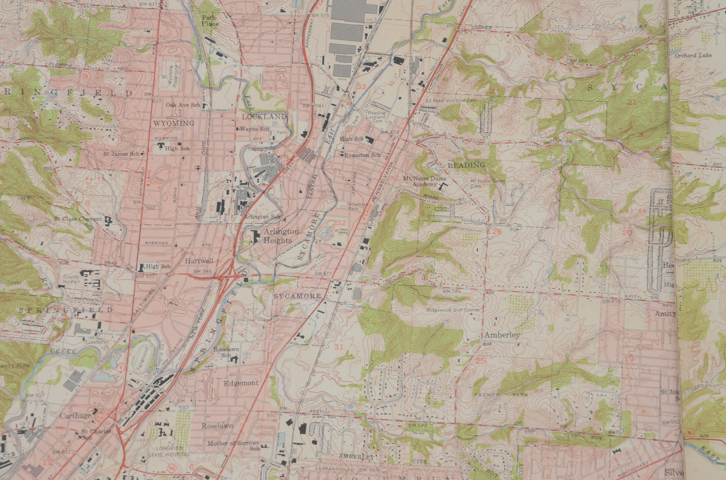 Fifteen Topography Maps of Cincinnati Area | EBTH