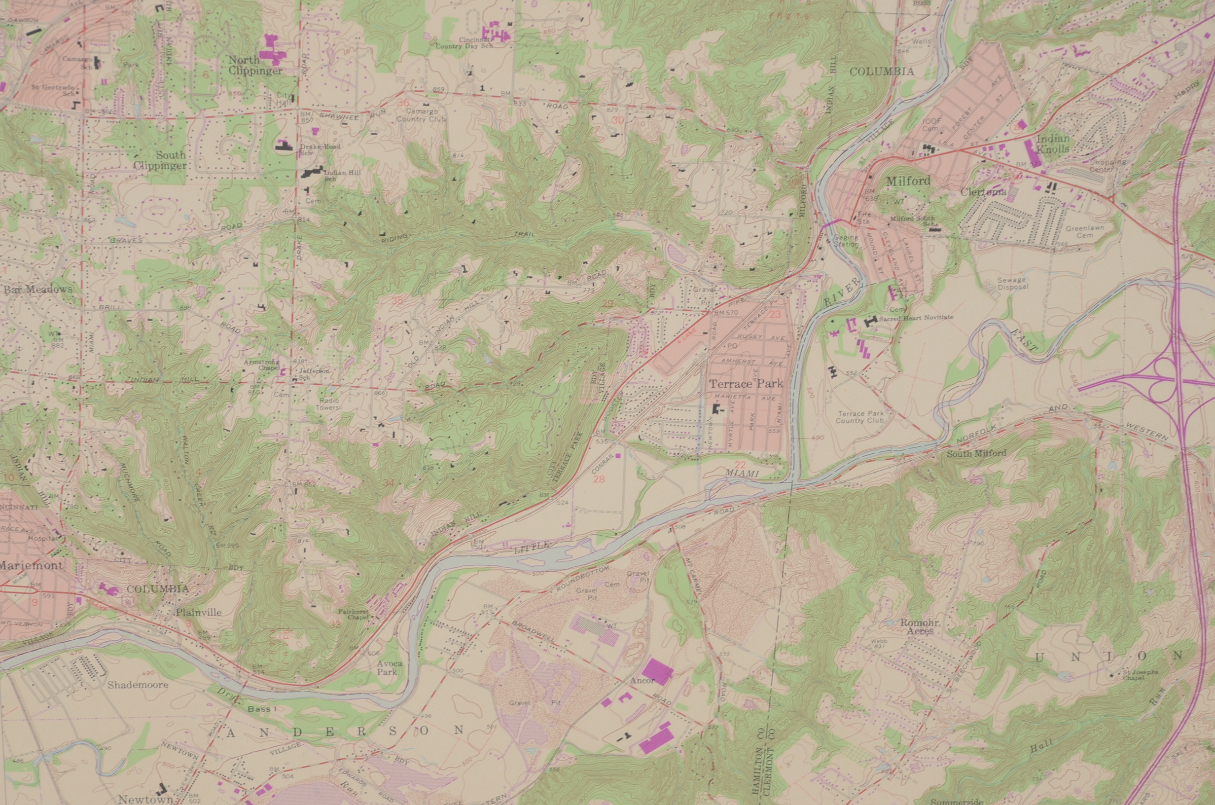 Fifteen Topography Maps of Cincinnati Area | EBTH
