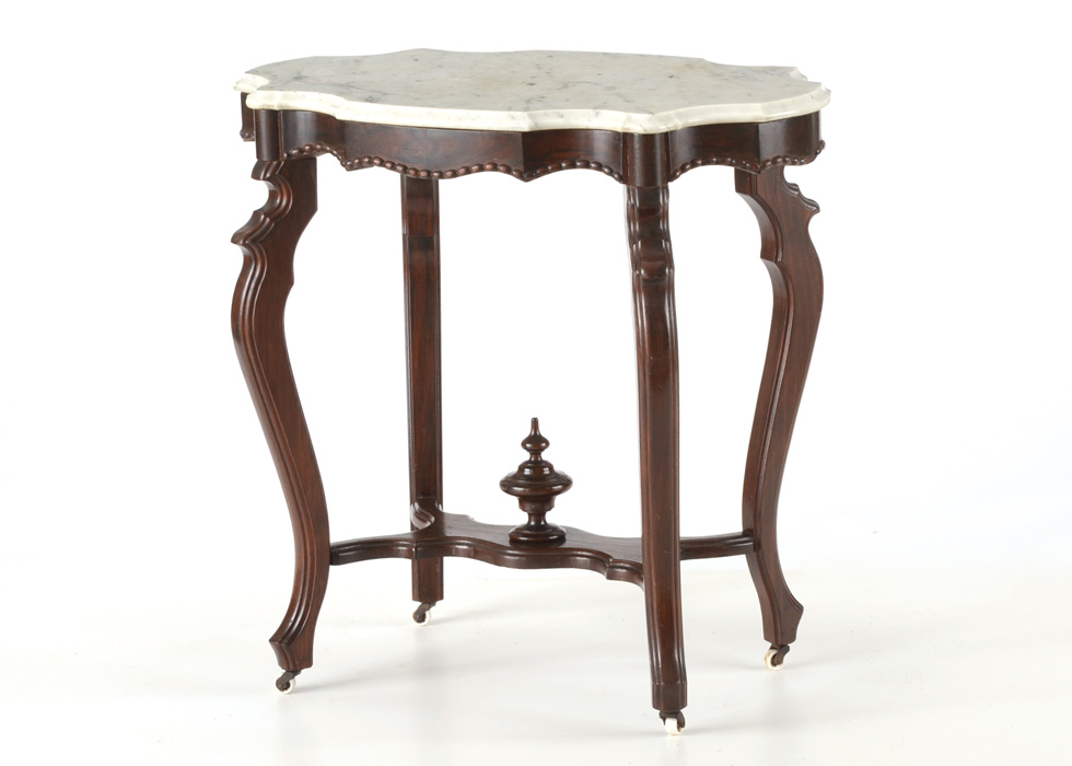 Rococo Style Marble Turtle Top Parlor Table | EBTH