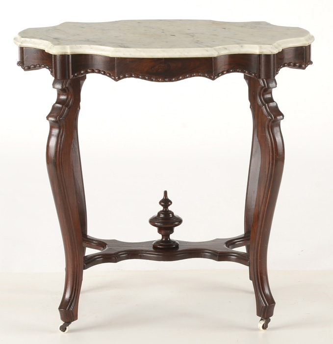 Rococo Style Marble Turtle Top Parlor Table | EBTH