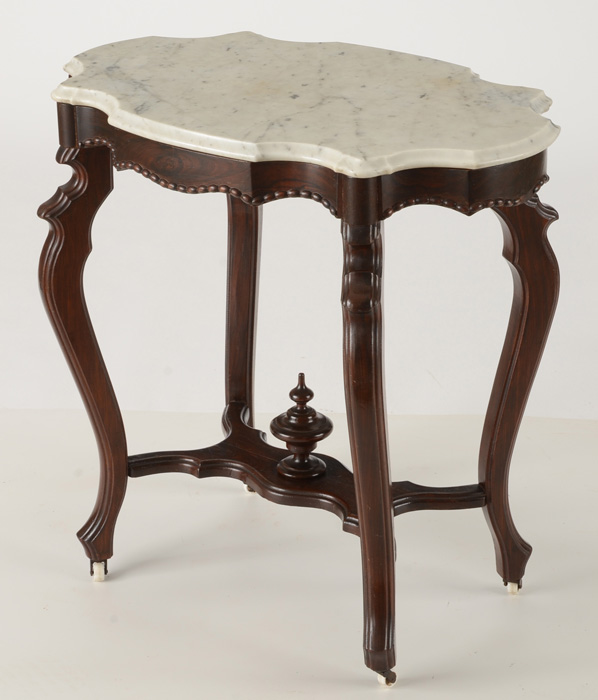 Rococo Style Marble Turtle Top Parlor Table | EBTH