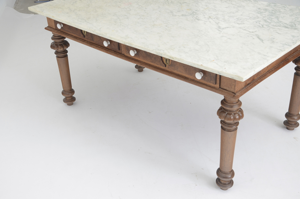 Antique Marble Top Pastry Table | EBTH