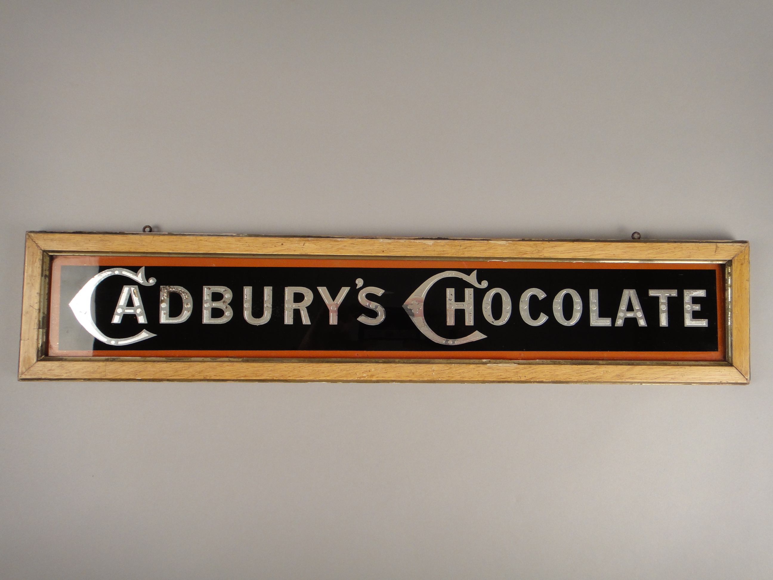 Early 1900s Cadbury Chocolate Glass Advertising Sign | EBTH