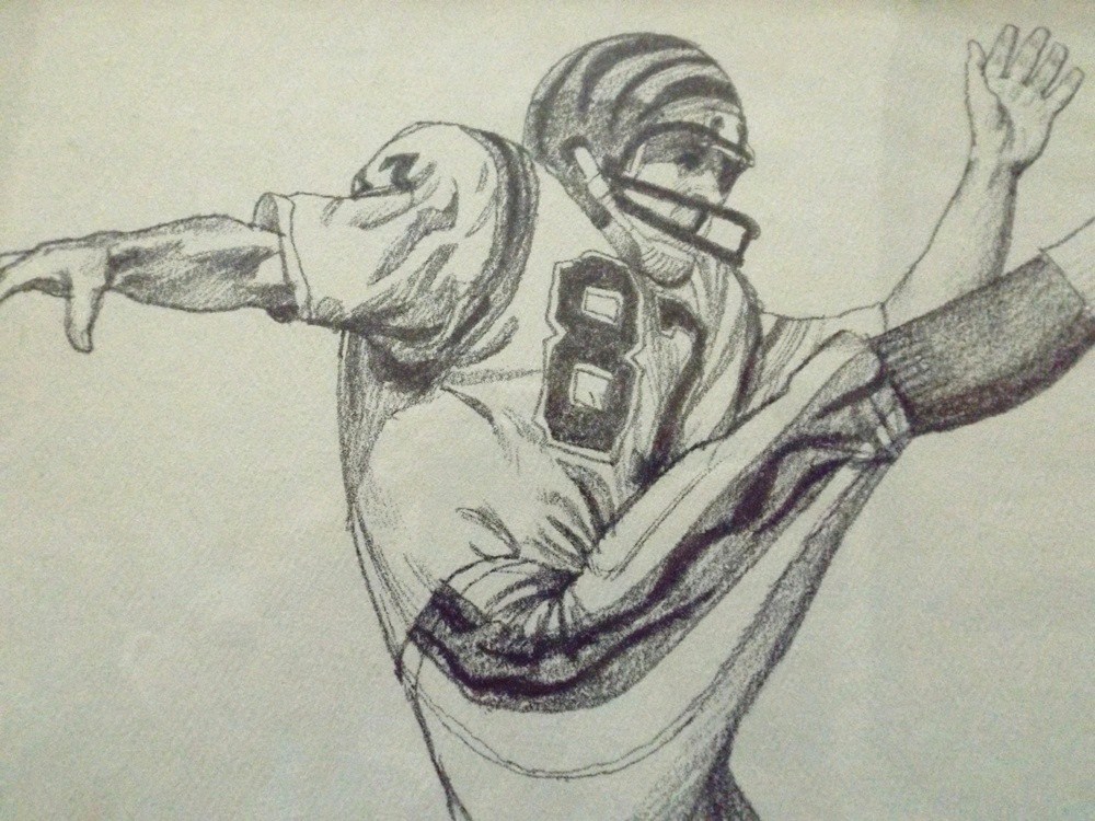 Pencil Drawings of Bengals Players by Tanenbaum | EBTH