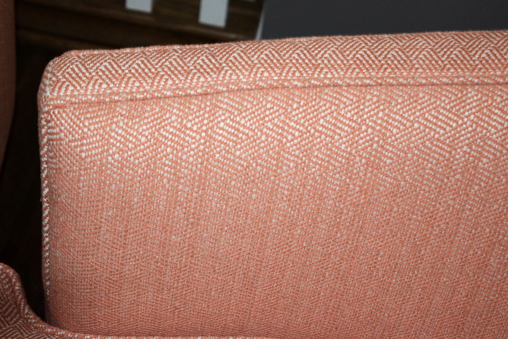 Pair of Rowe Furniture Club Chairs in Slub Orange Fabric | EBTH