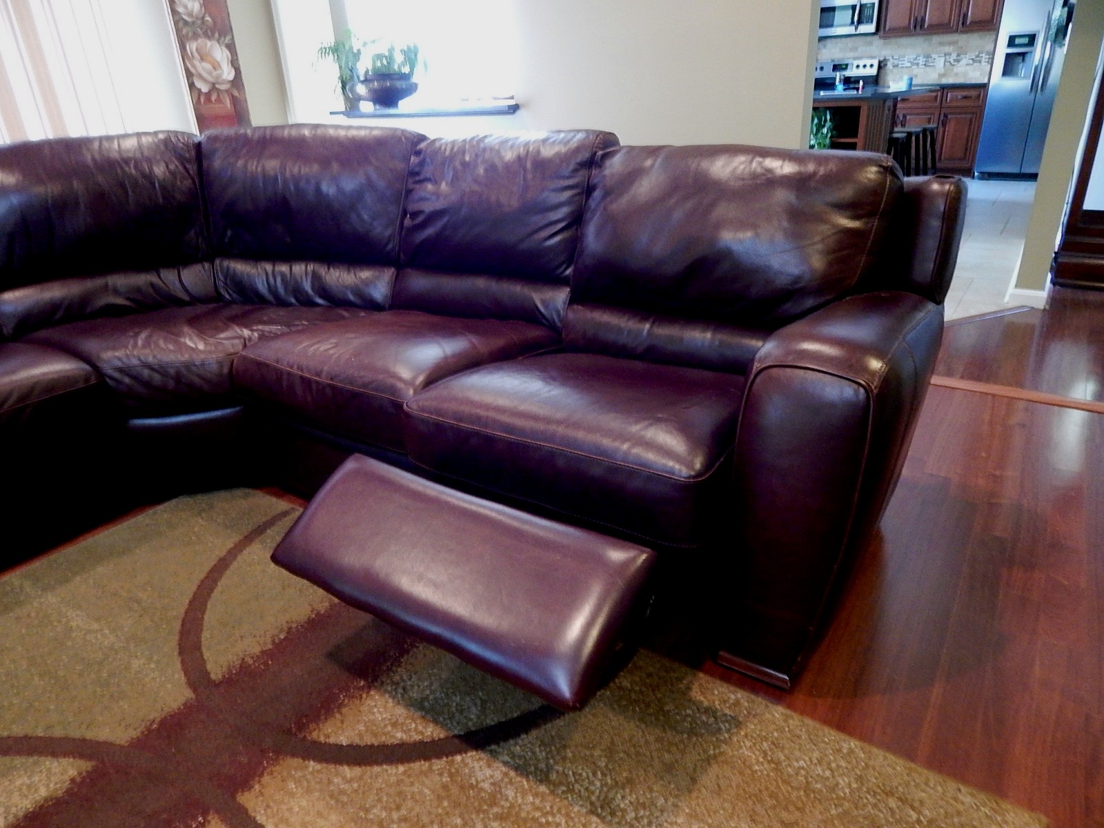 Burgundy Leather Sectional Sofa Ebth