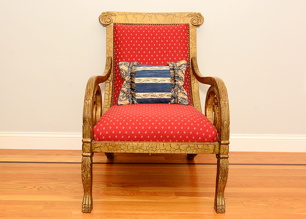 Red Upholstered Armchair | EBTH