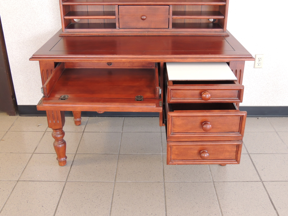 Ballard Designs Wooden Computer Desk with Hutch | EBTH