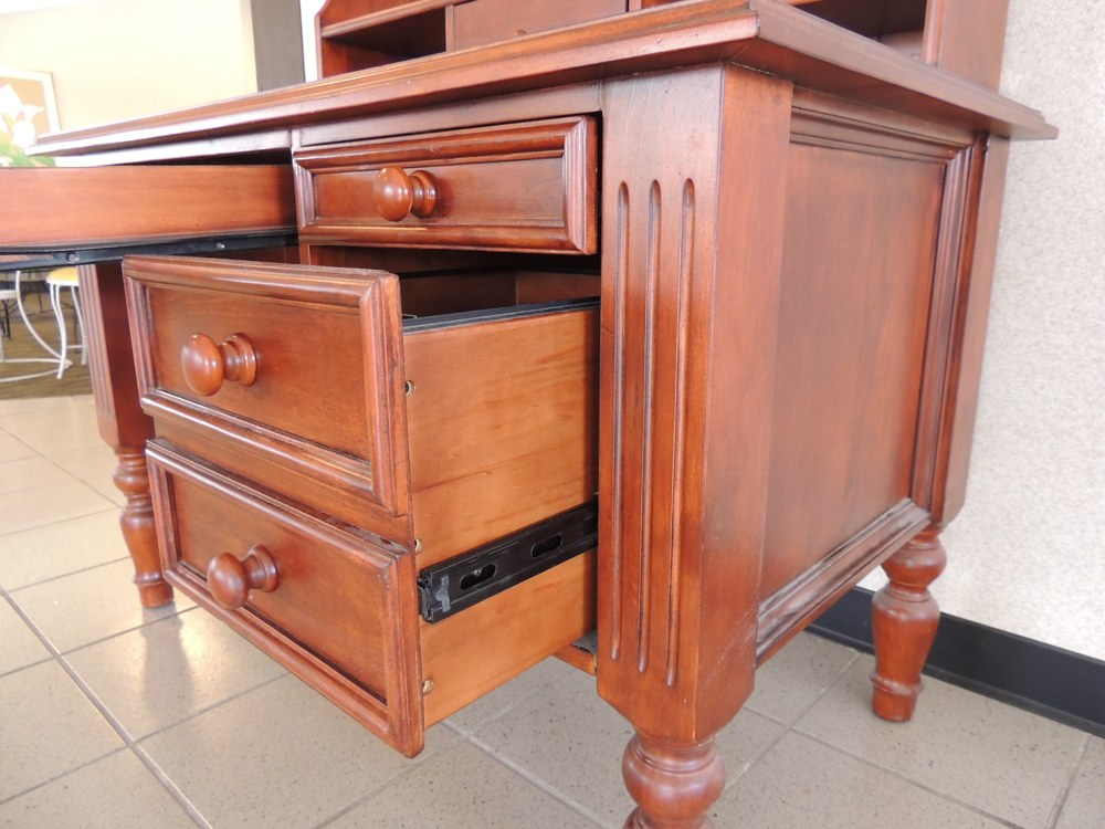 Ballard Designs Wooden Computer Desk with Hutch | EBTH