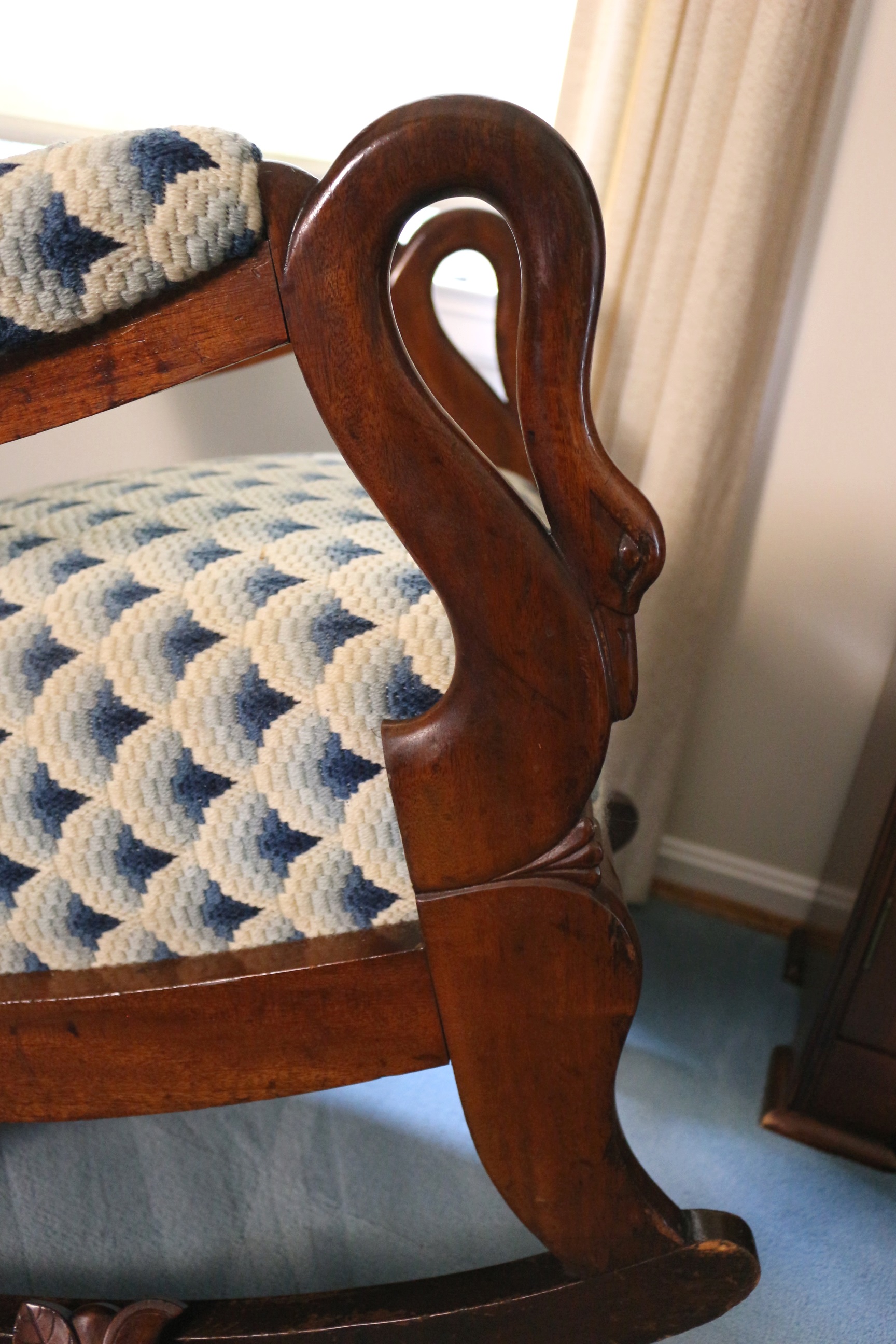 Swan Neck Rocking Chair with Ottoman | EBTH