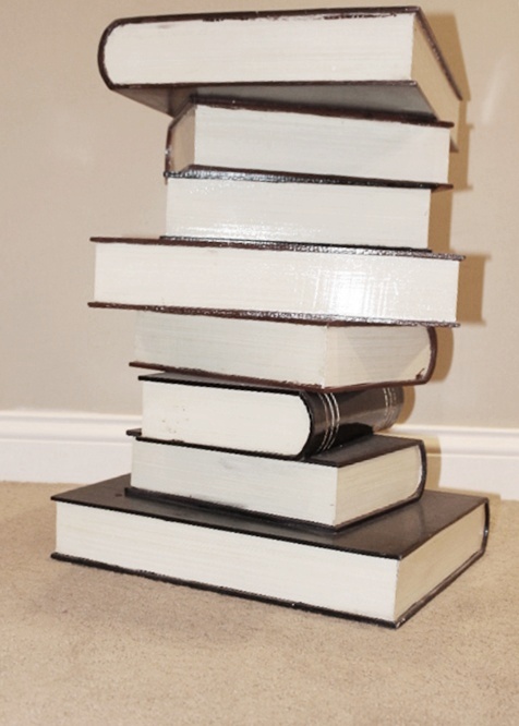 Stacked Wooden Books Side Table | EBTH