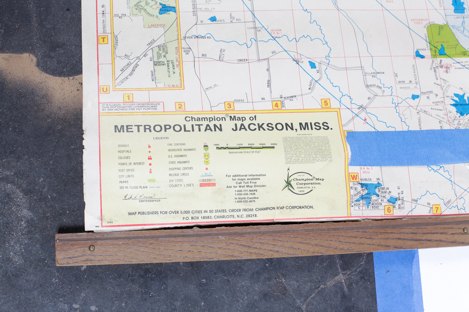Vintage Jackson, MS Map | EBTH