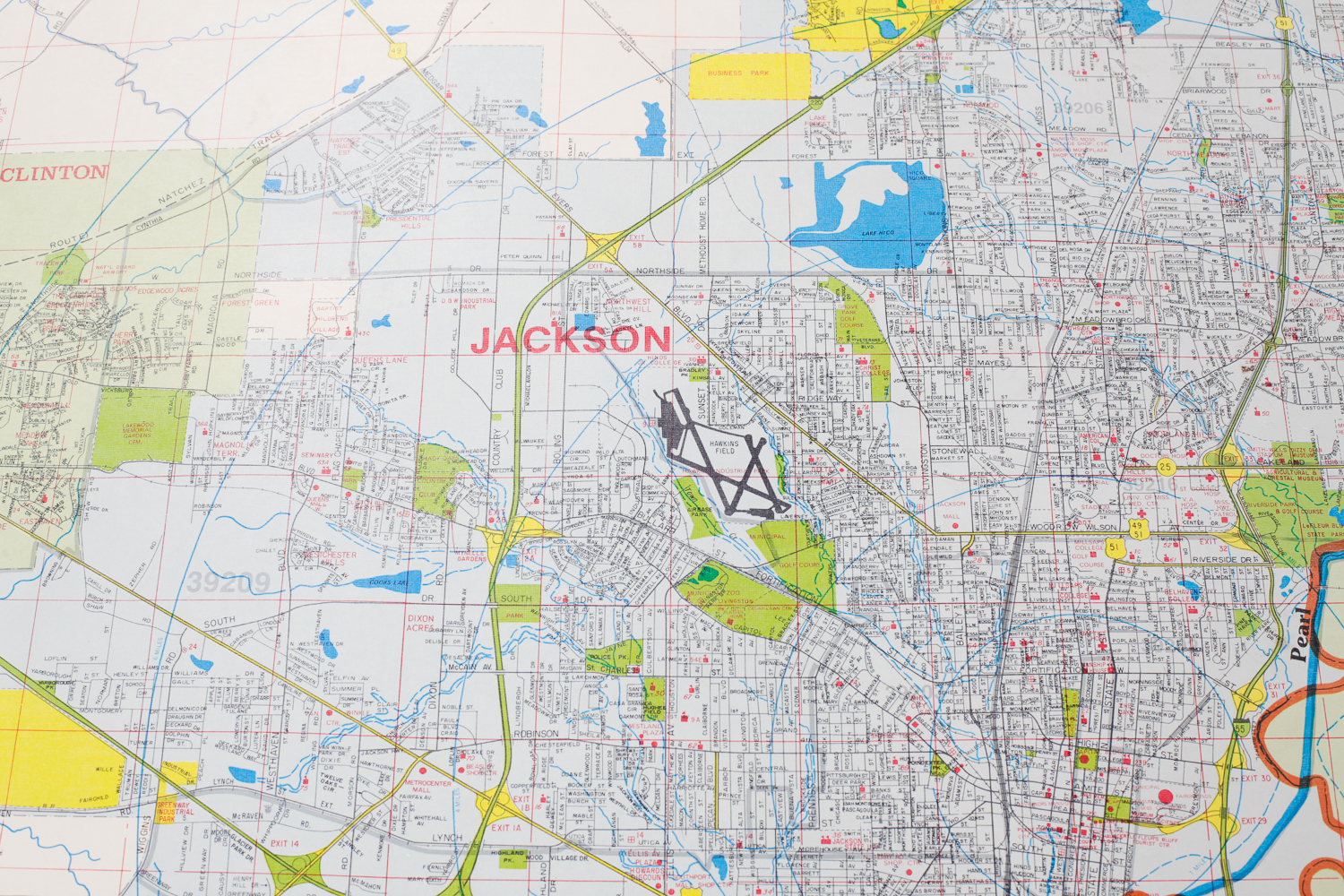 Vintage Jackson, MS Map | EBTH