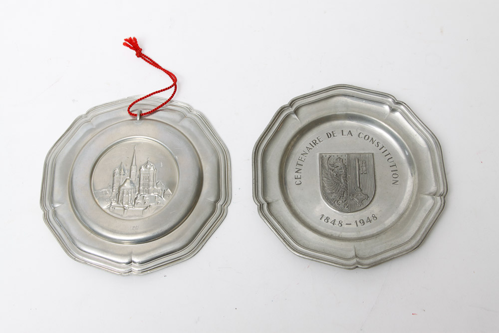 Pair of Pewter Plaques | EBTH