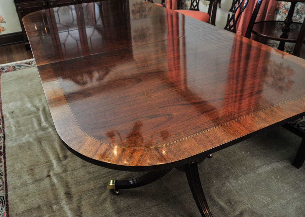 Mahogany Dining Table by Councill Craftsmen and Eight Chairs | EBTH
