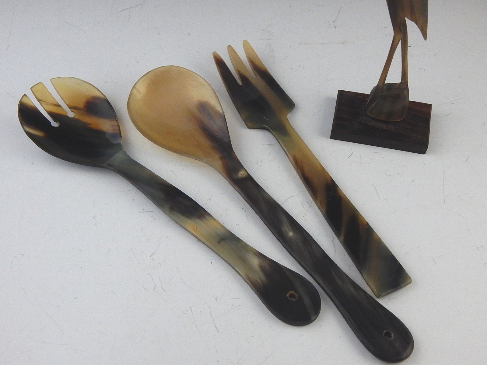 Tortoise Shell Style Utensils and Figurine | EBTH