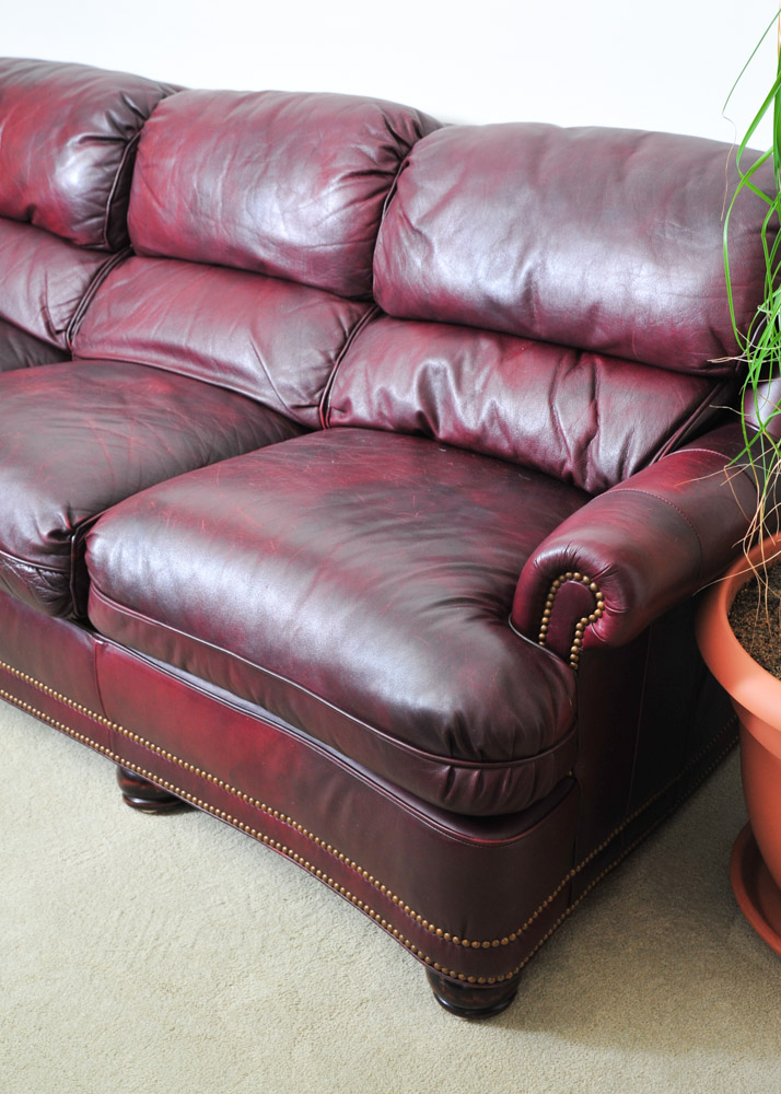 Hancock and Moore Burgundy Leather Sofa | EBTH
