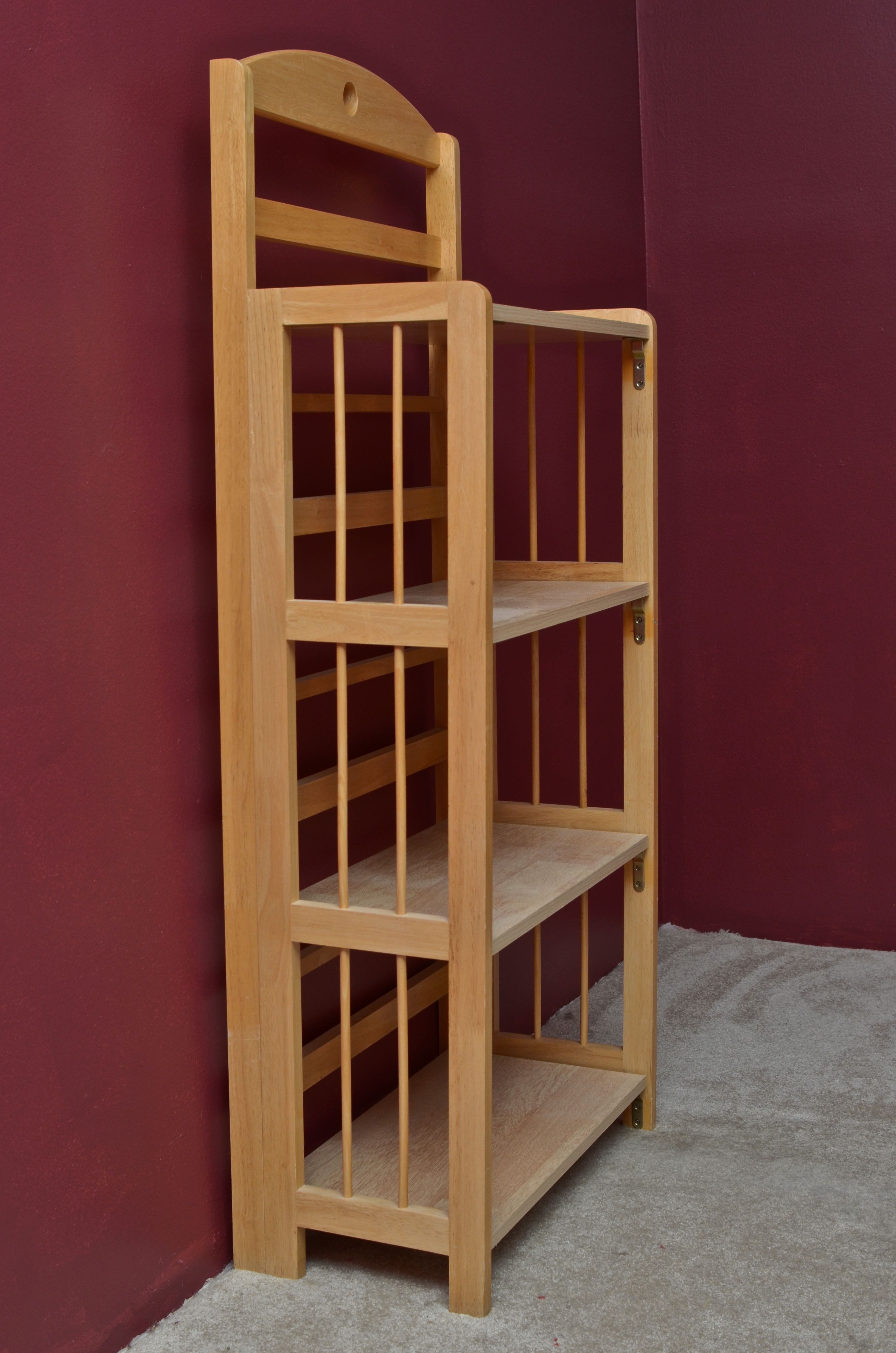 Three Tier Folding Wood Shelf Unit | EBTH