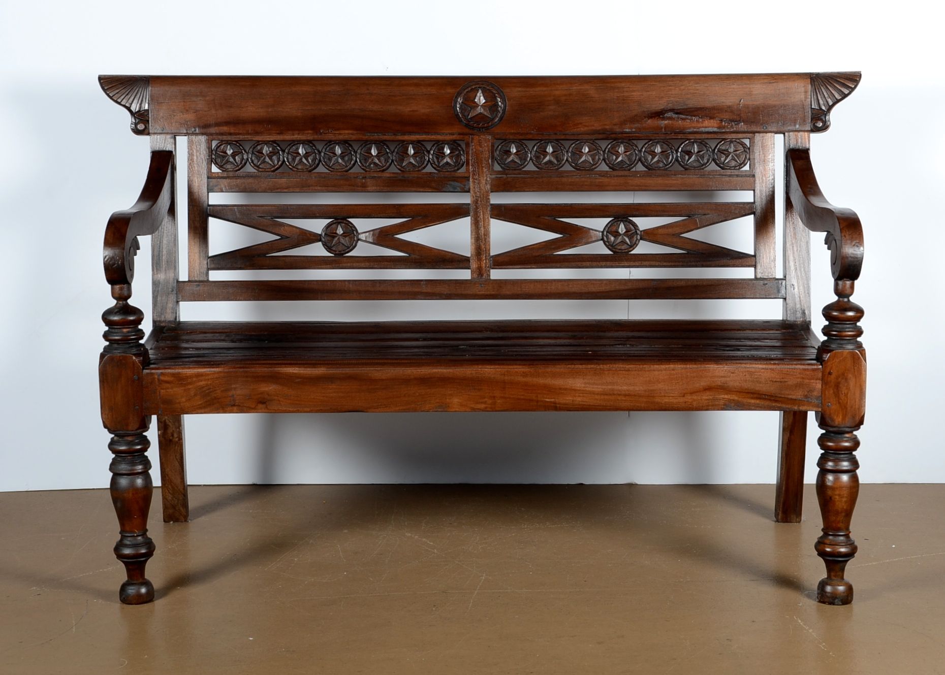 Anglo-Indian Colonial Style Rosewood Bench | EBTH