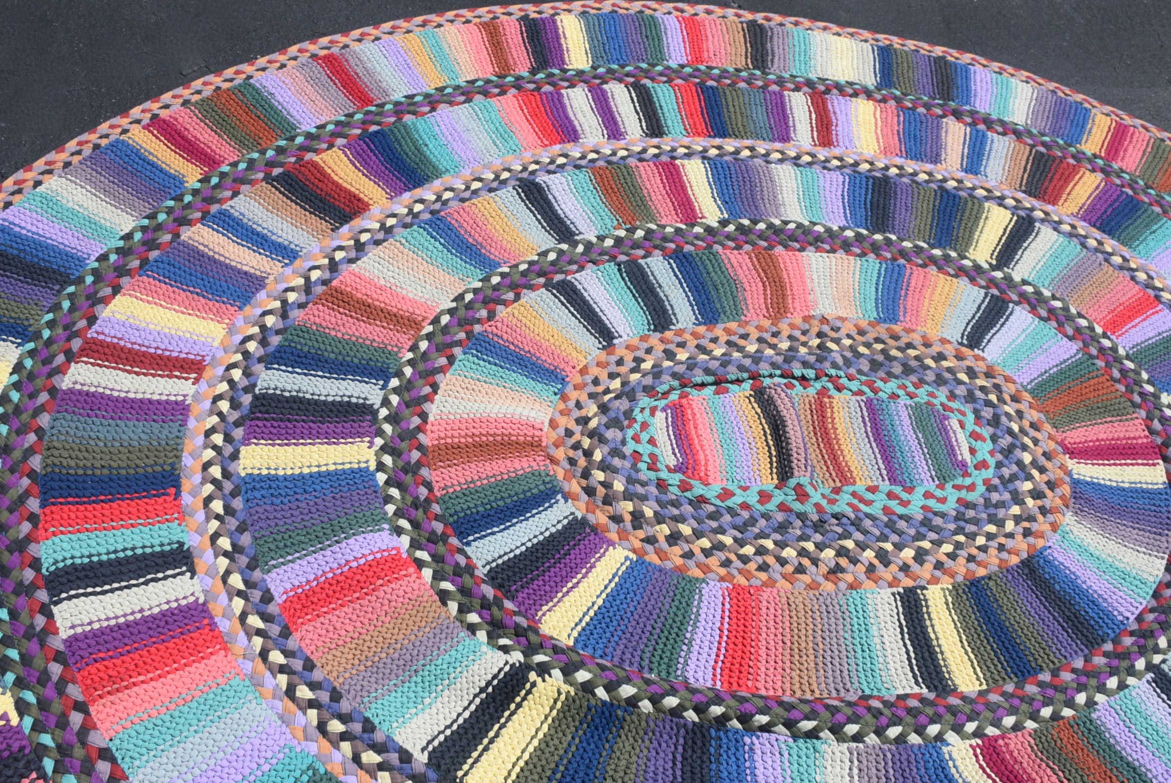 Hand Braided Oval Rag Rug | EBTH