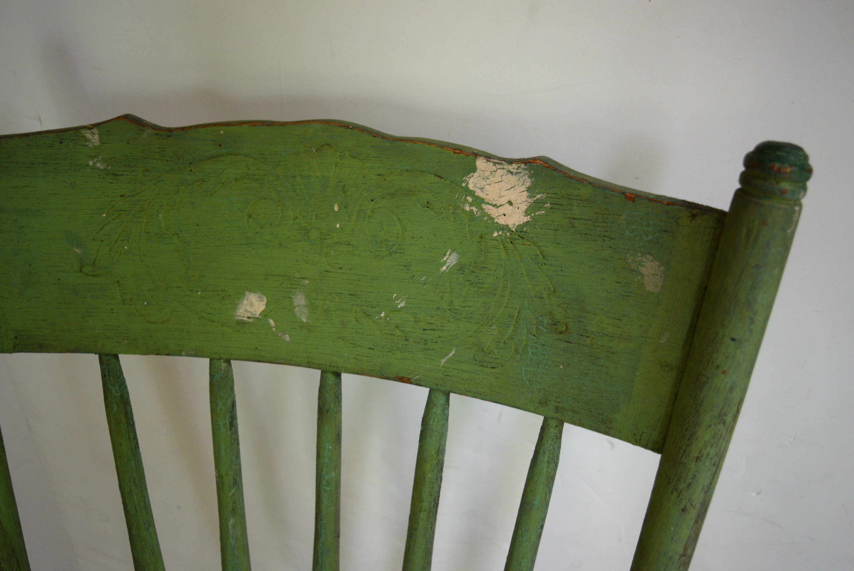 Vintage Green Wooden Chair | EBTH