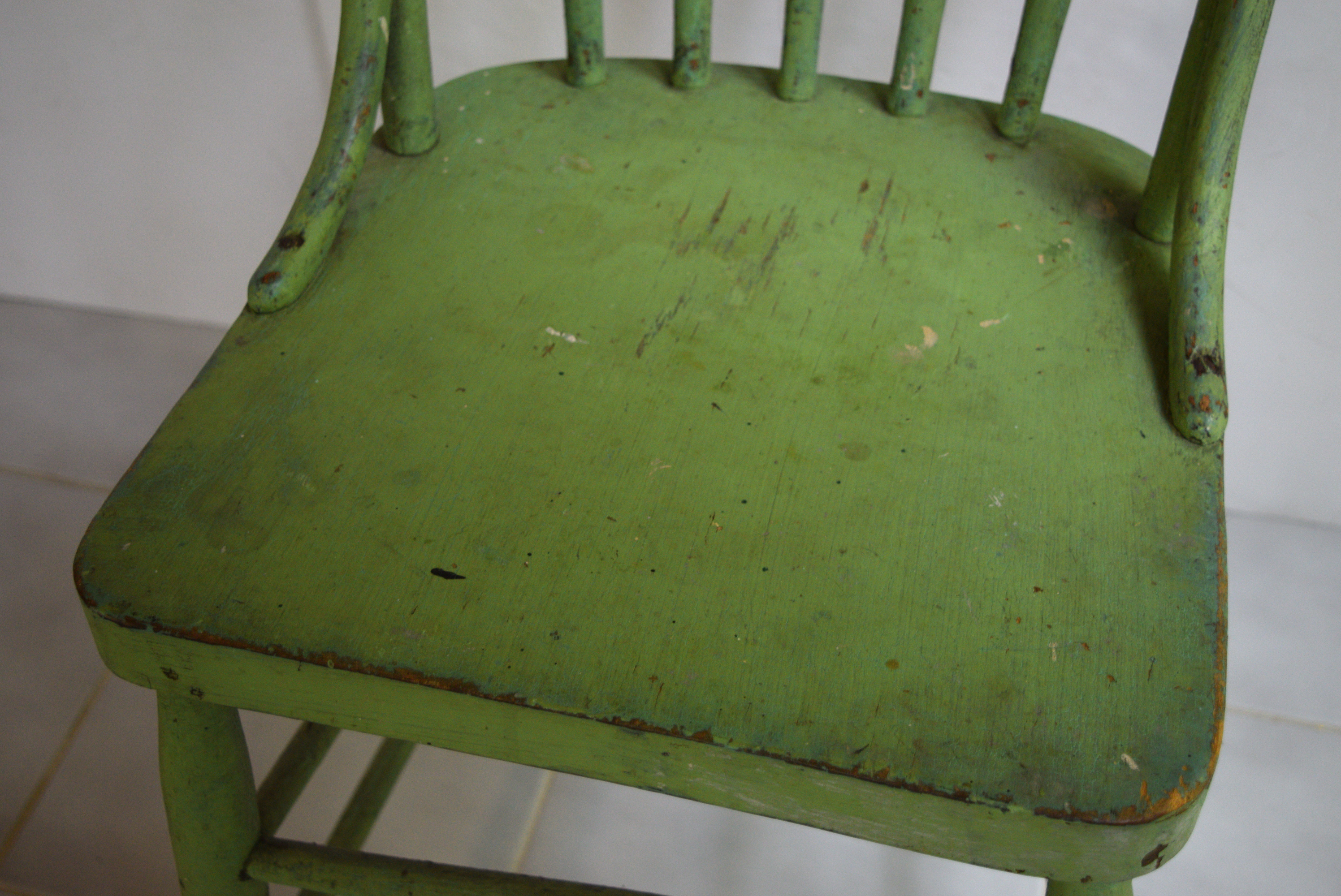 Vintage Green Wooden Chair | EBTH