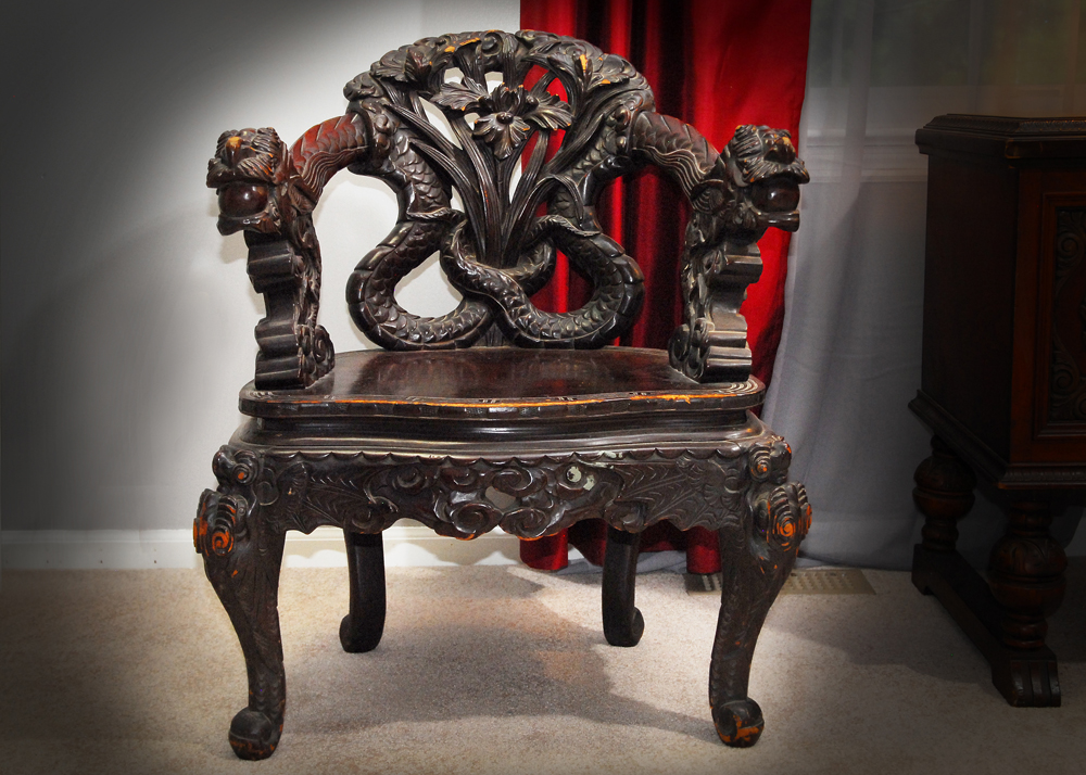 Antique Carved Dragon Chair | EBTH